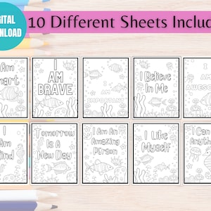 Kids Positivity Coloring Pages, Affirmation Coloring, Positive Mental ...