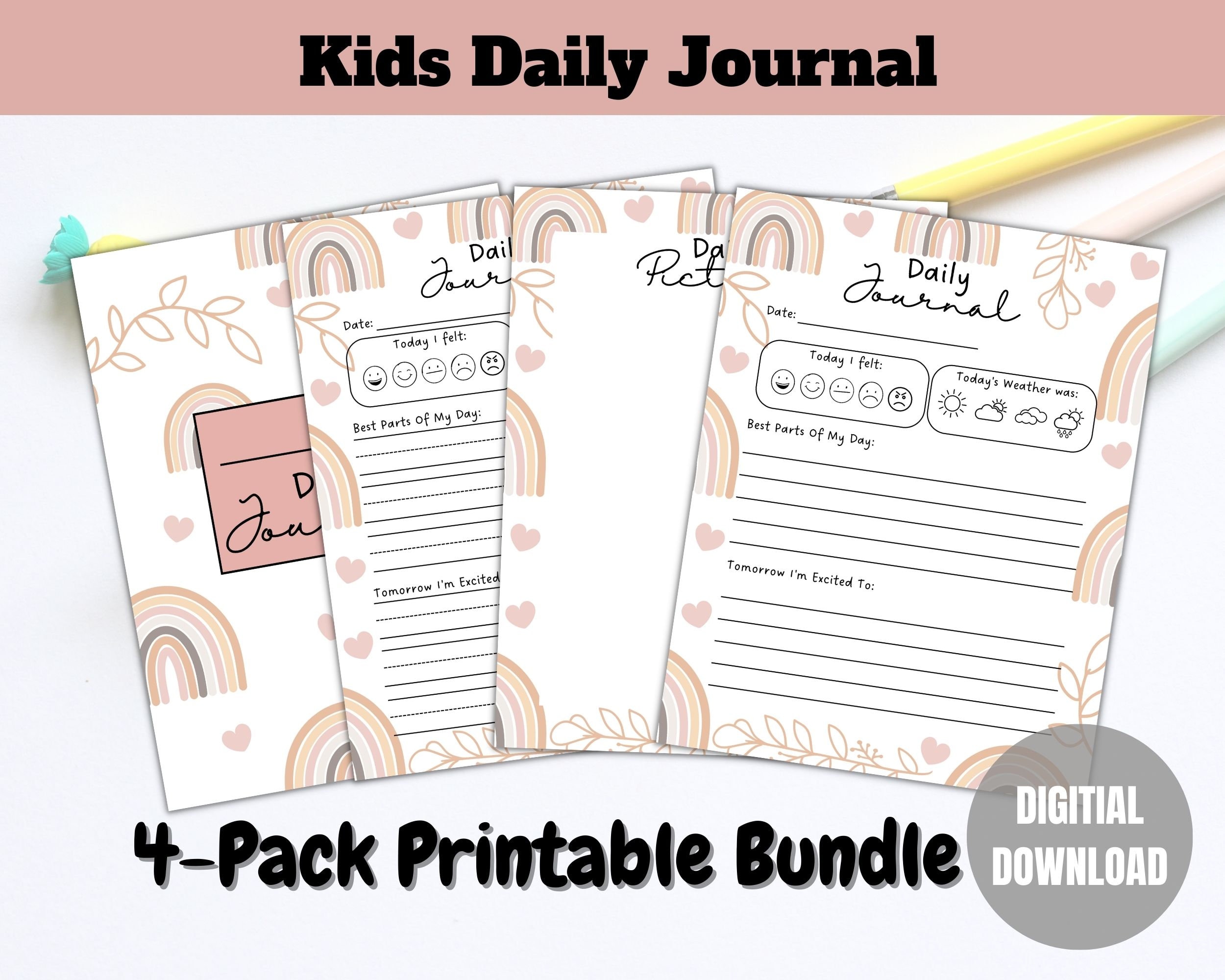 Kids Daily Journal Printable Journal for Kids Diary for - Etsy Australia