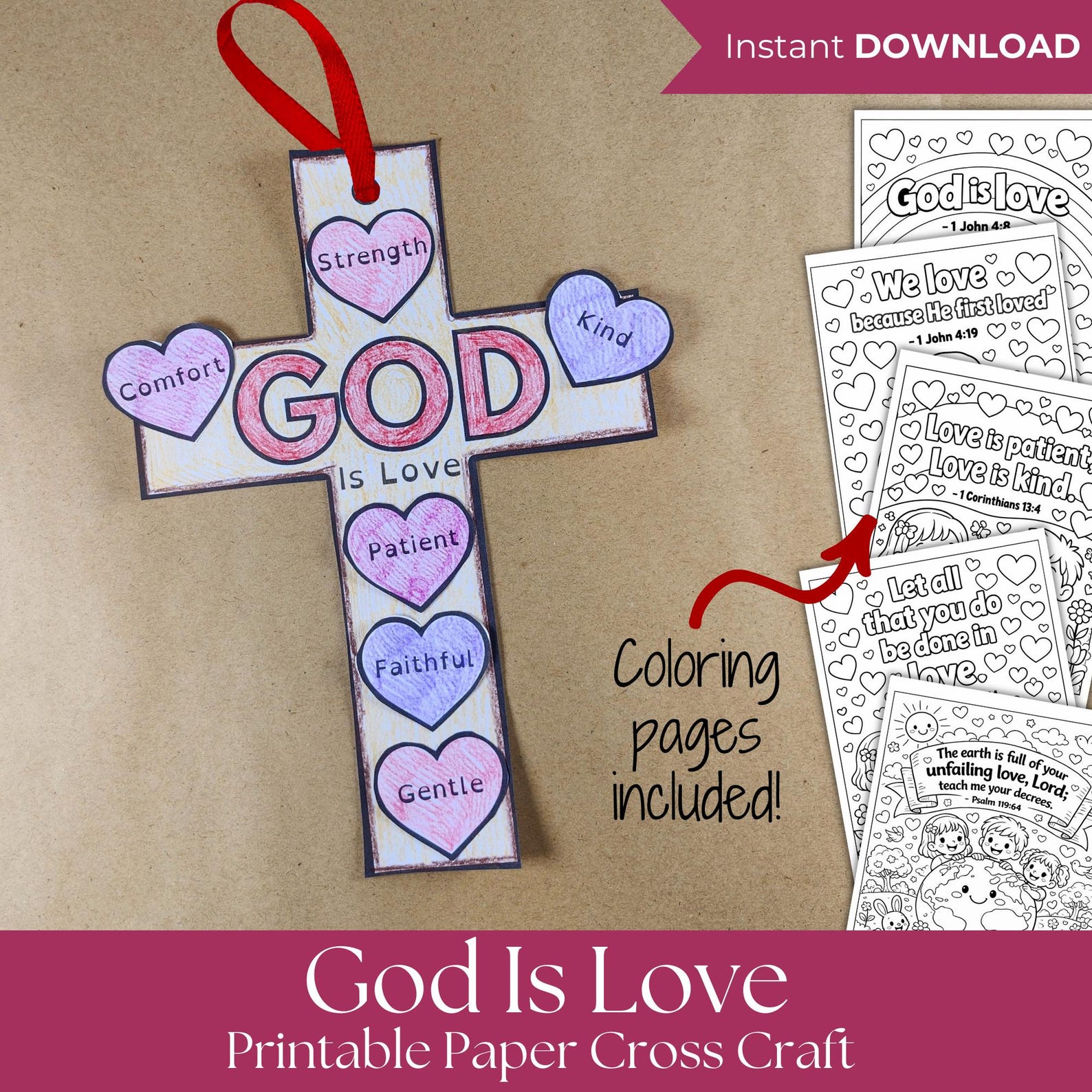 Christian Kids Craft, Christian Cross Craft, Bible Activity, Sunday ...
