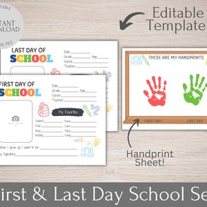 EDITABLE Kids Keepsake Template, First and Last Day of School Printable ...