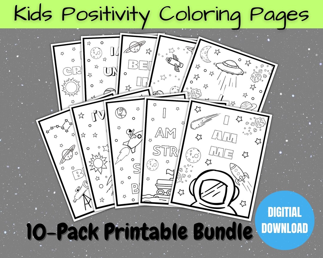 Kids Positivity Coloring Pages Affirmation Coloring Positive - Etsy