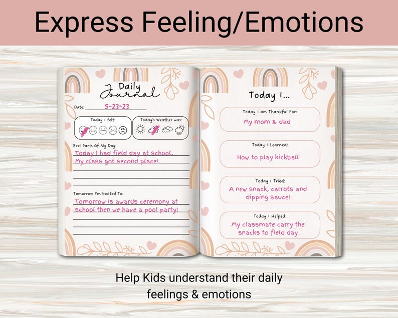 Kids Daily Gratitude Journal: Printable Activity Pages (digital ...