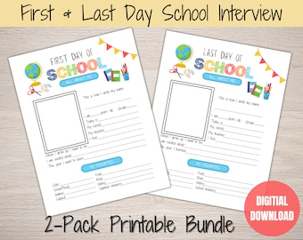 Printable First and Last Day of School Keepsake Worksheet, Back to School, Last Day of School ...