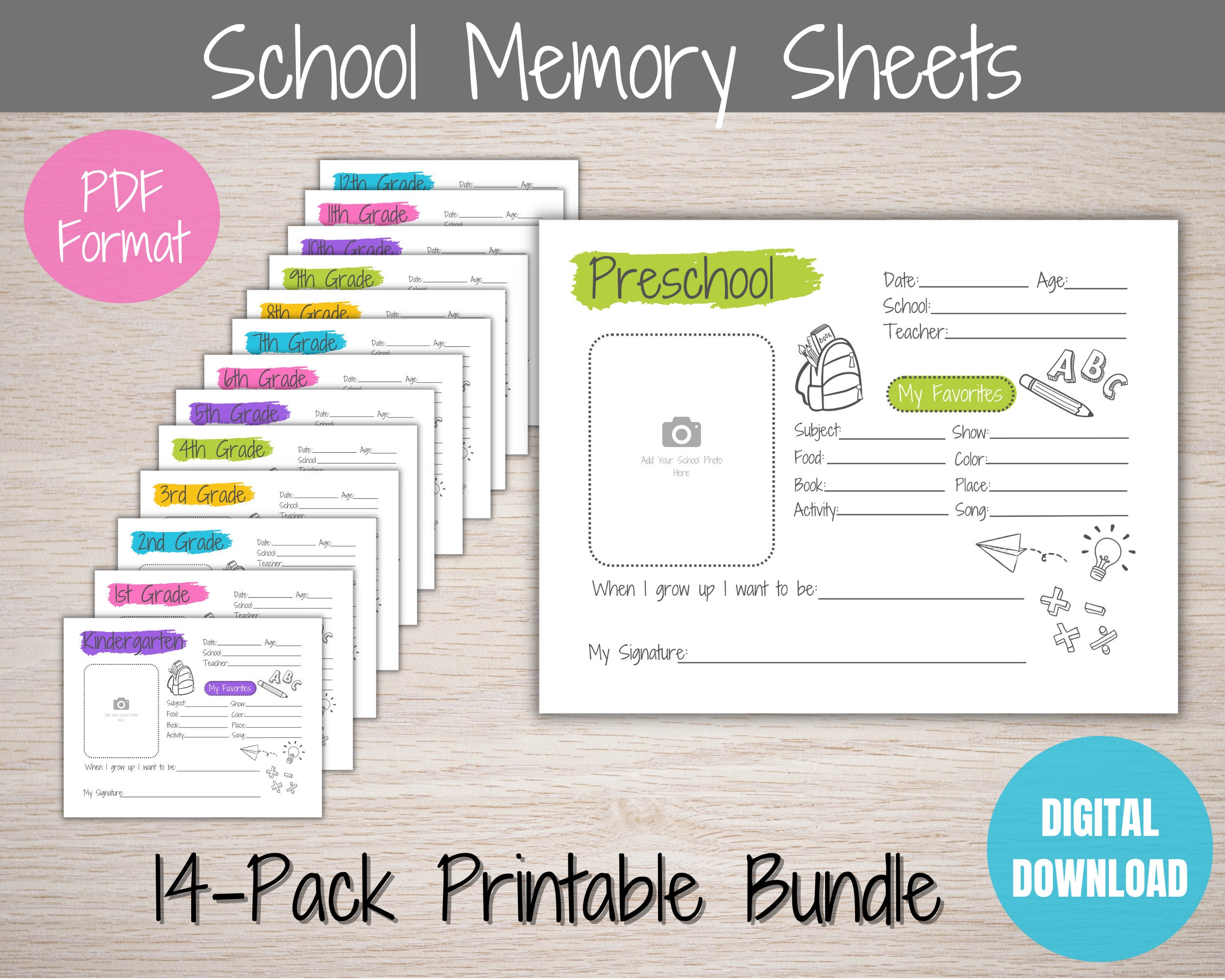 Kids Keepsake Journal, School Memory Book, School Memories, School ...