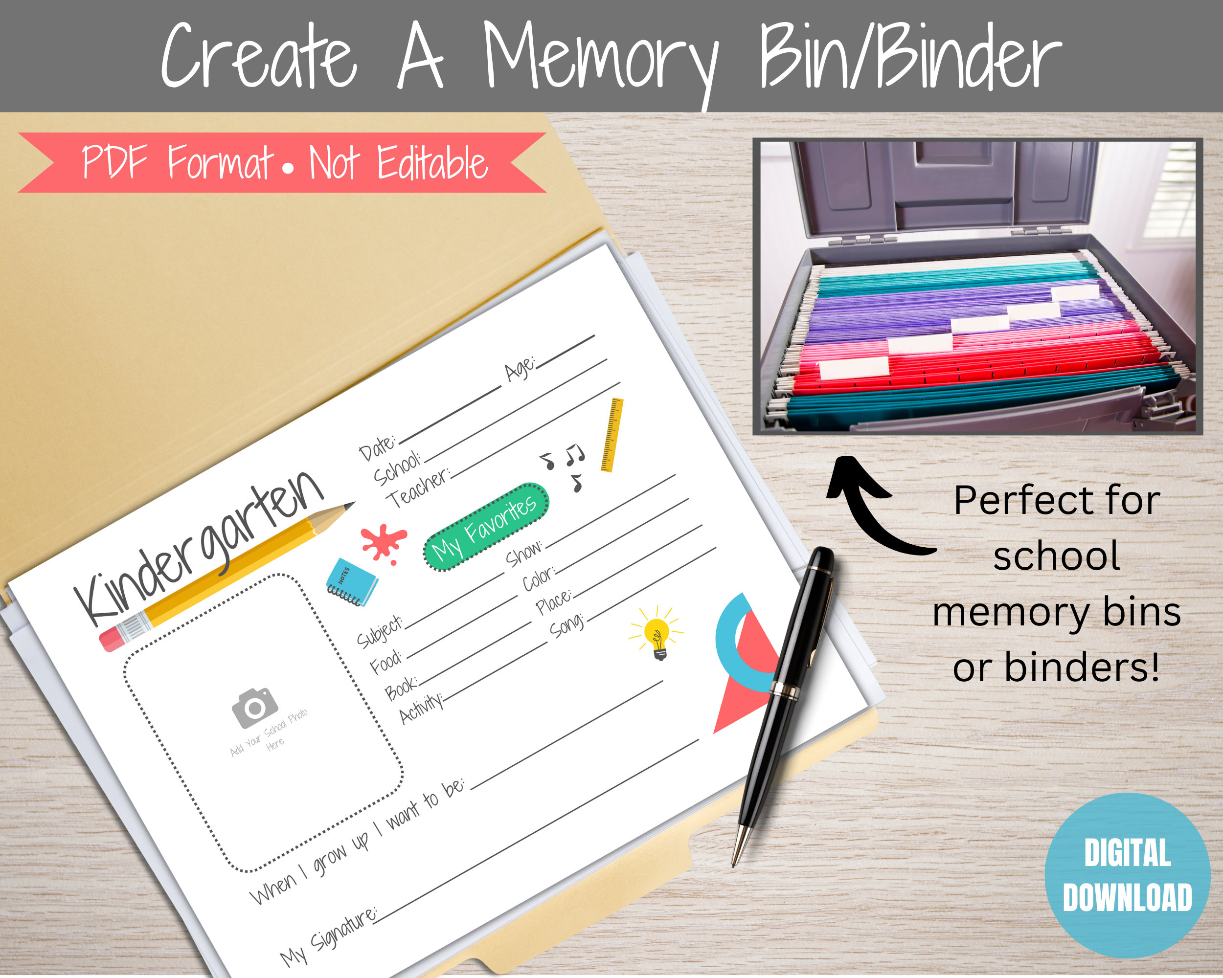 Kids Keepsake Journal, School Memory Book, School Memories, School ...