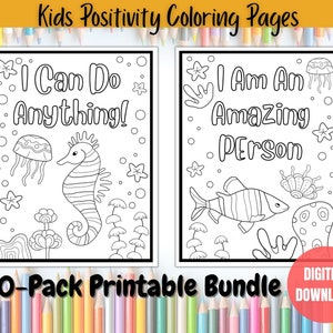 Kids Positivity Coloring Pages Affirmation Coloring Positive - Etsy