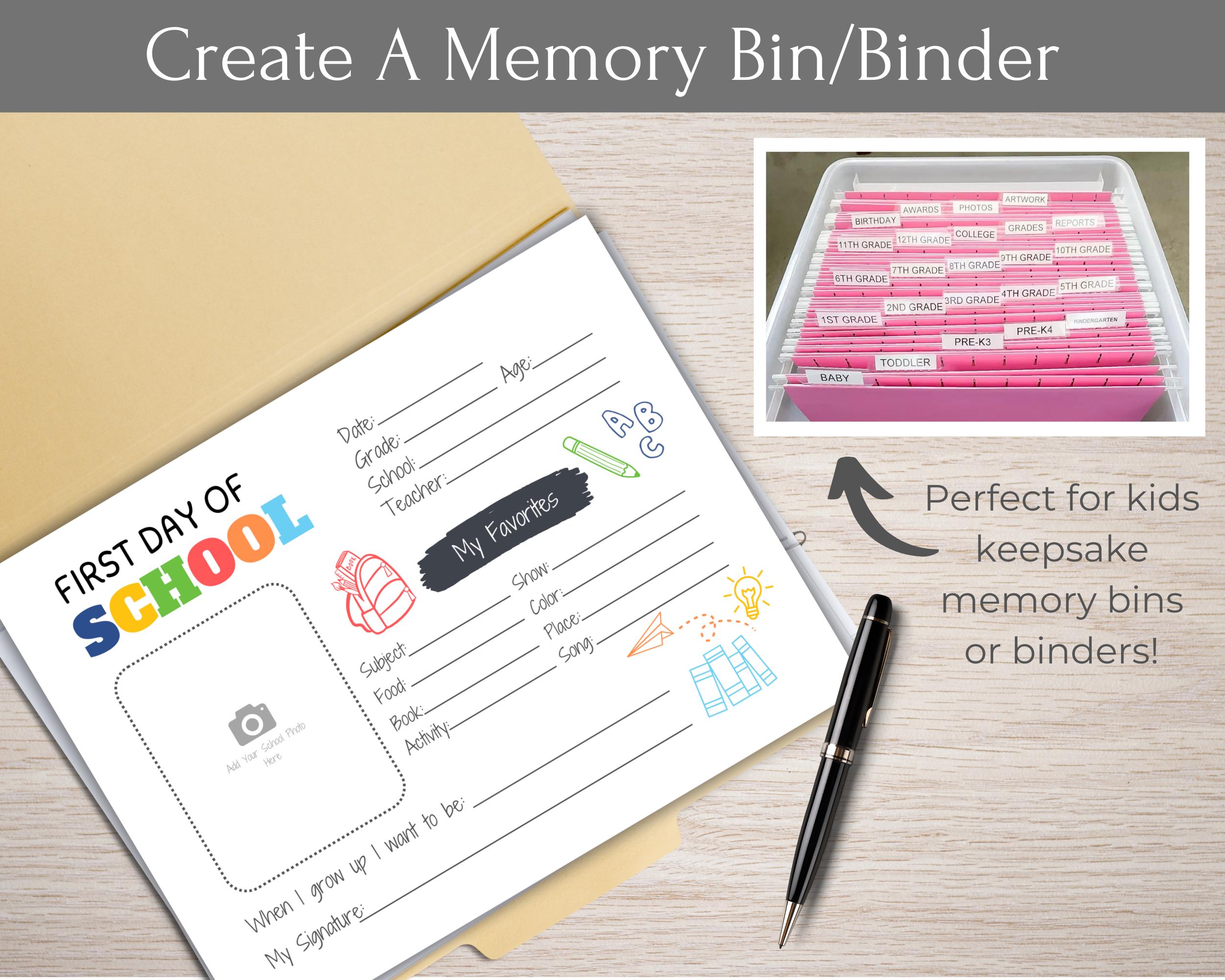 EDITABLE Kids Keepsake Template, First and Last Day of School Printable ...