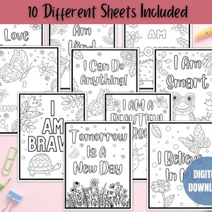 Kids Positivity Coloring Pages Affirmation Coloring Positive - Etsy