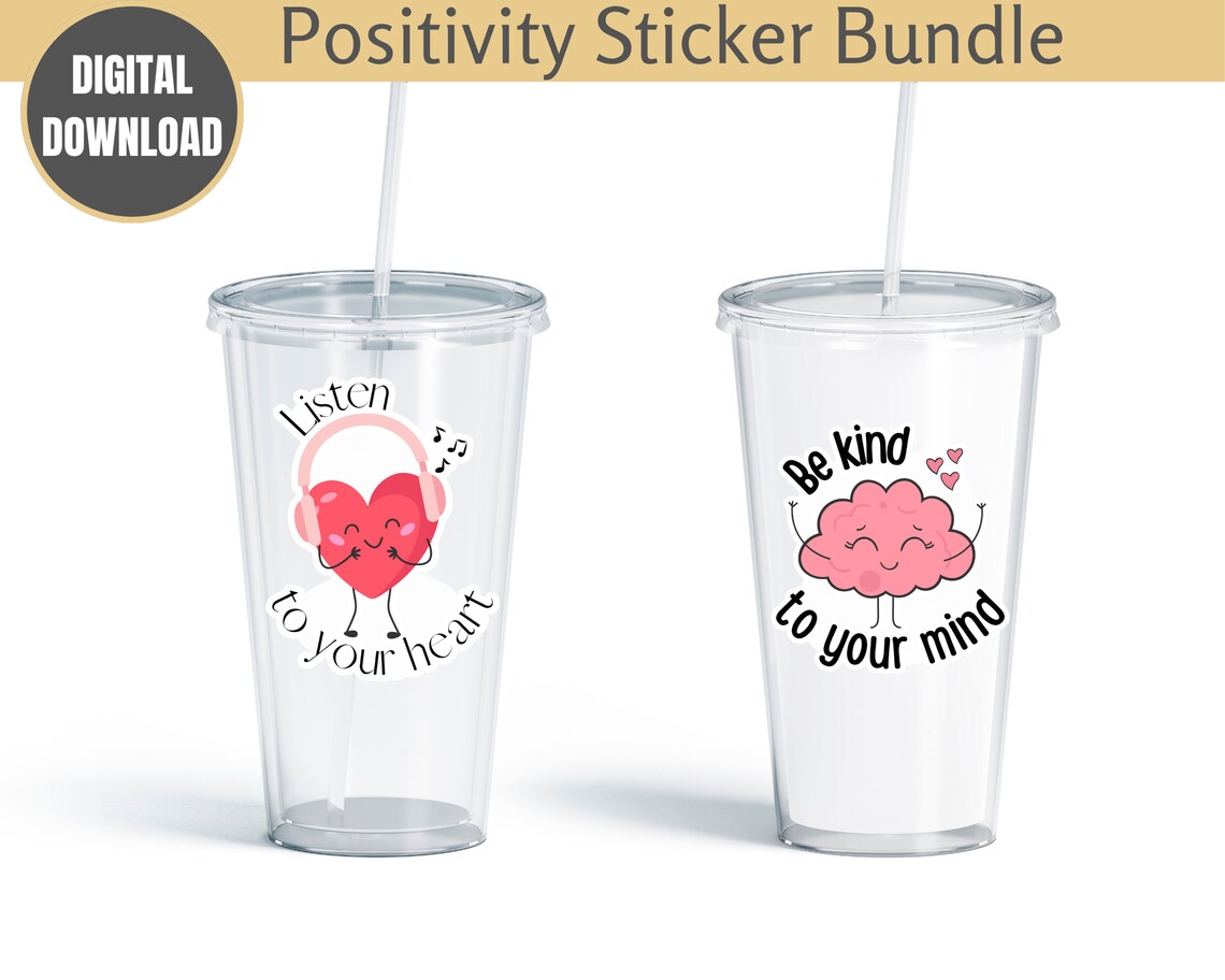 Positivity Stickers, Mental Health Printable Stickers, Cricut Stickers ...