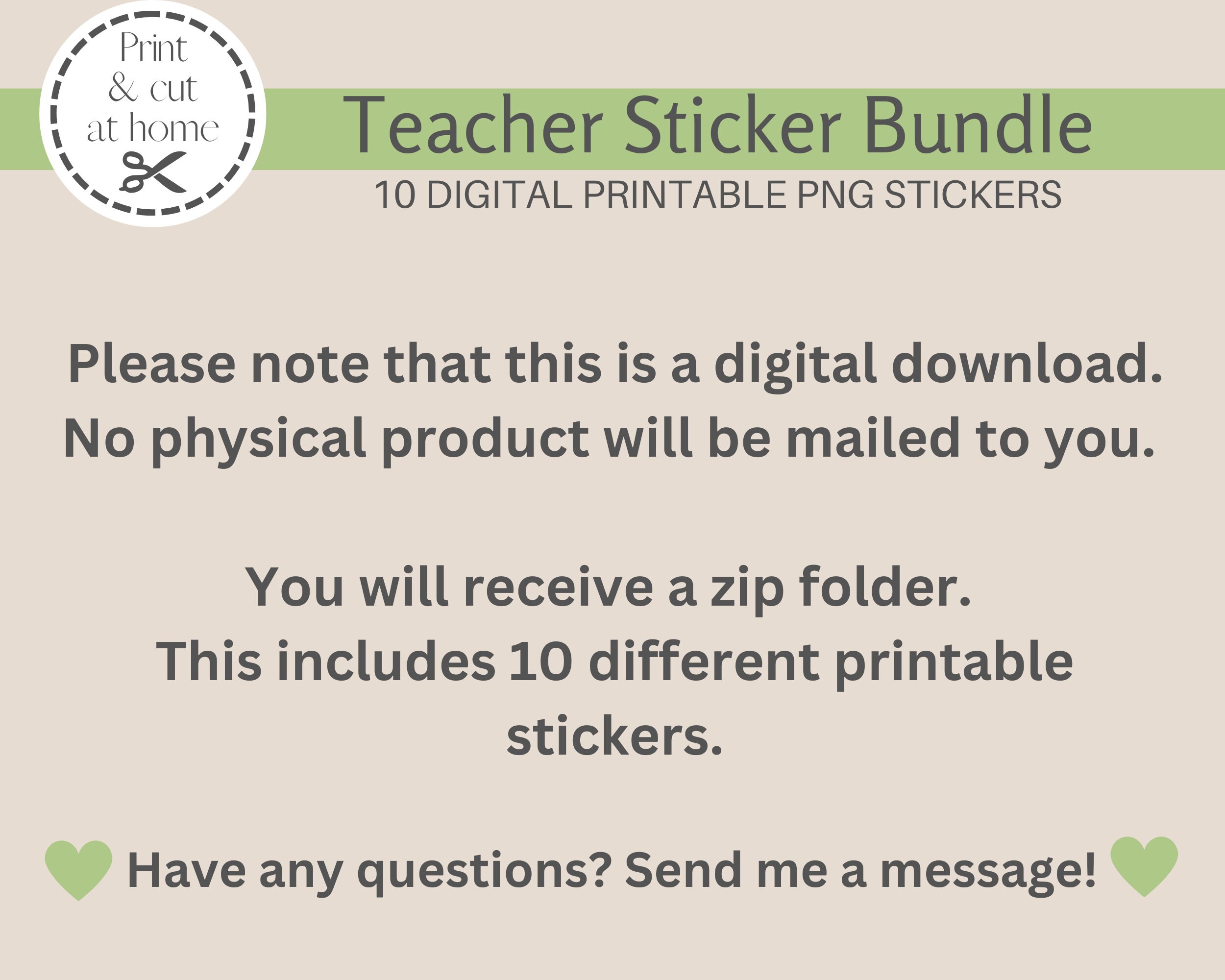 Digital Printable Teacher Stickers, Education Stickers, Teacher Print ...