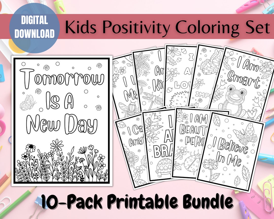 Kids Positivity Coloring Pages, Affirmation Coloring, Positive Mental ...