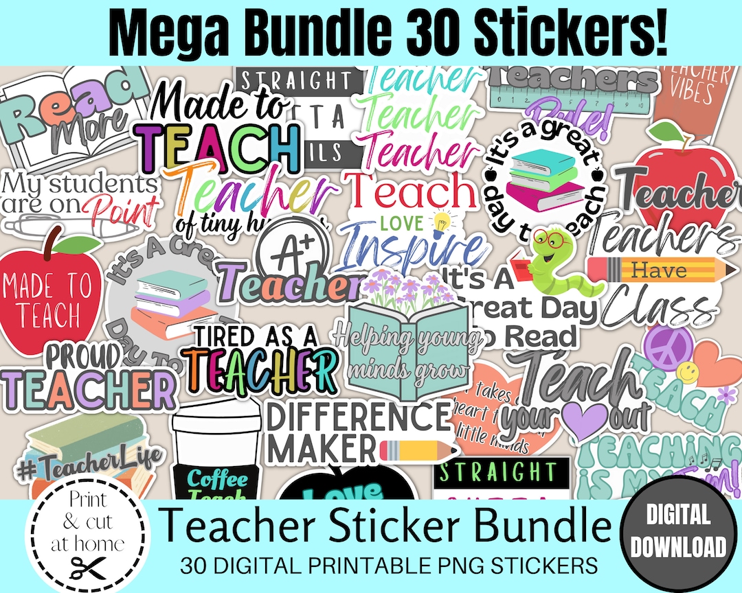 Digital Printable Teacher Stickers Education Stickers - Etsy