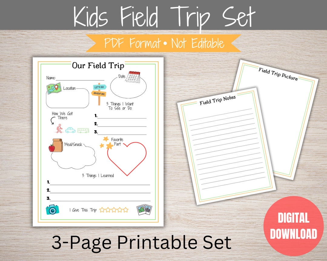 Kids Field Trip Report: Homeschool Activity, Printable Review (PDF) - Etsy