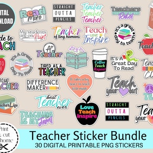 Digital Printable Teacher Stickers, Education Stickers, Teacher Print ...