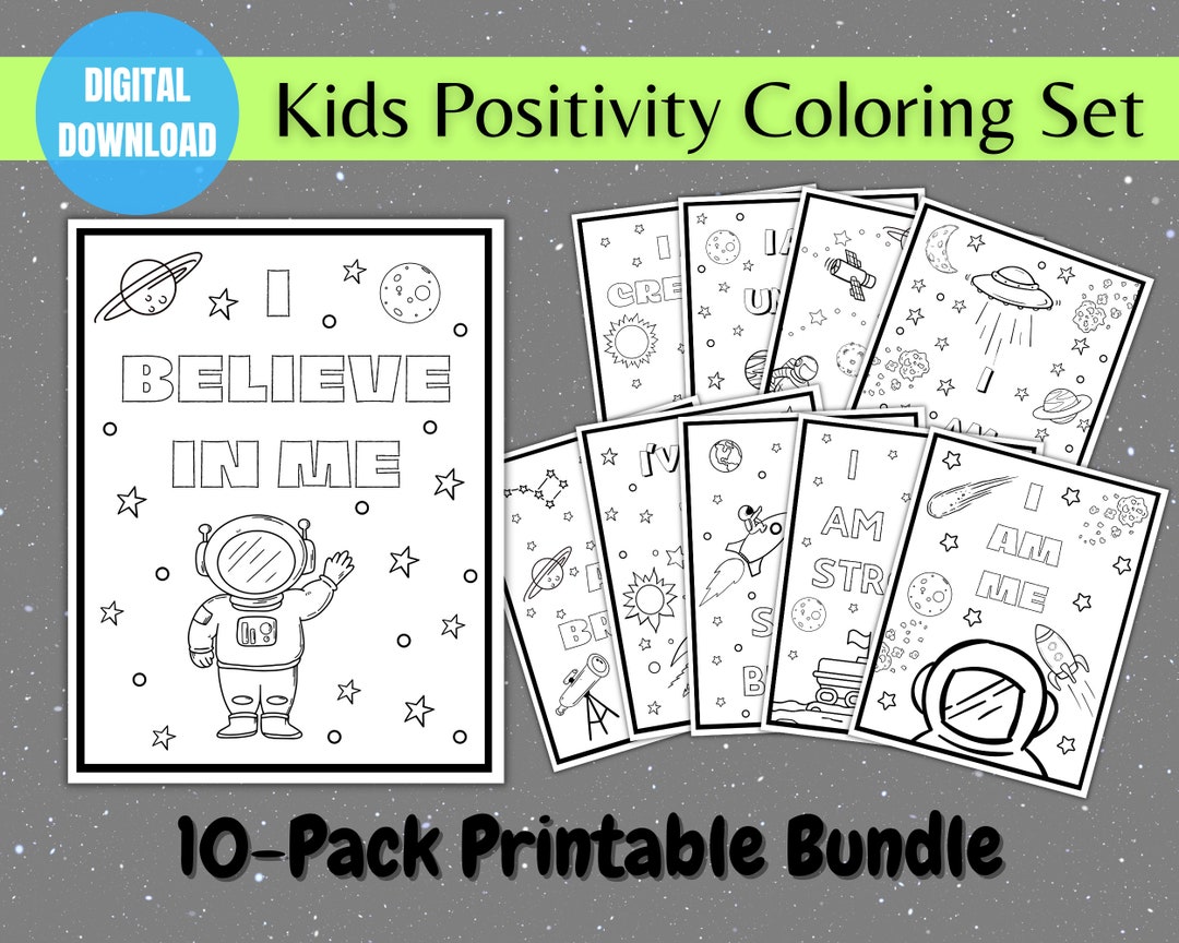 Kids Positivity Coloring Pages, Affirmation Coloring, Positive Mental ...