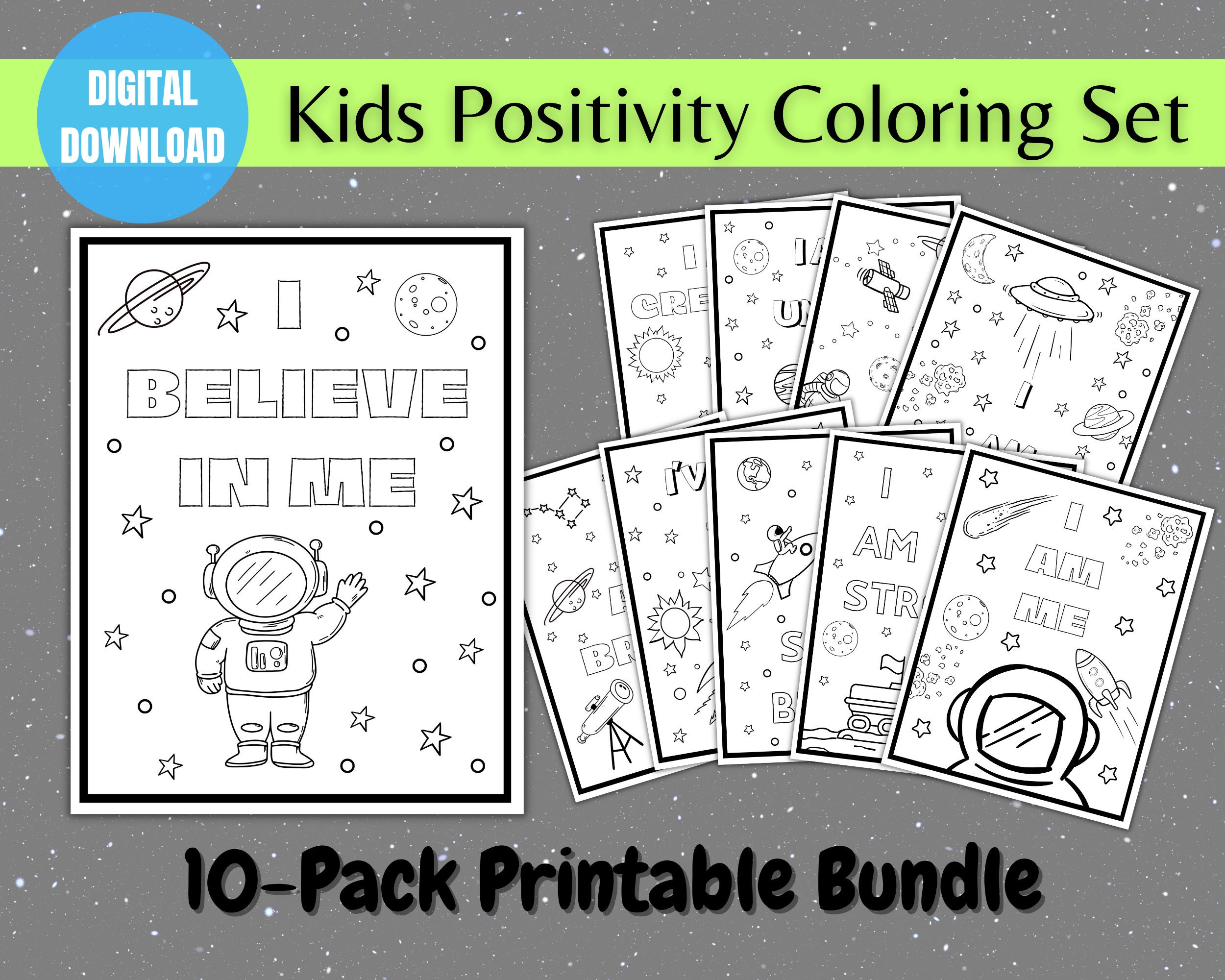 Kids Positivity Coloring Pages, Affirmation Coloring, Positive Mental ...