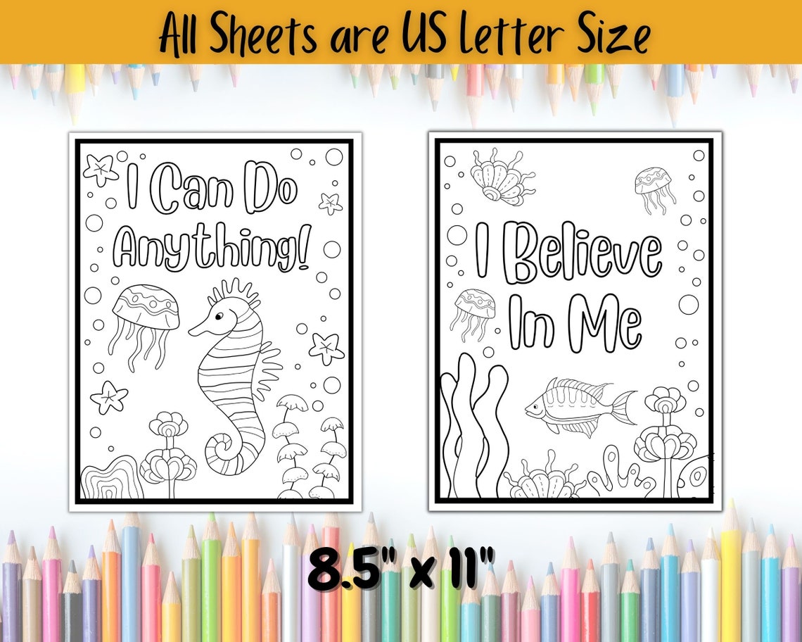Kids Positivity Coloring Pages Affirmation Coloring Positive - Etsy