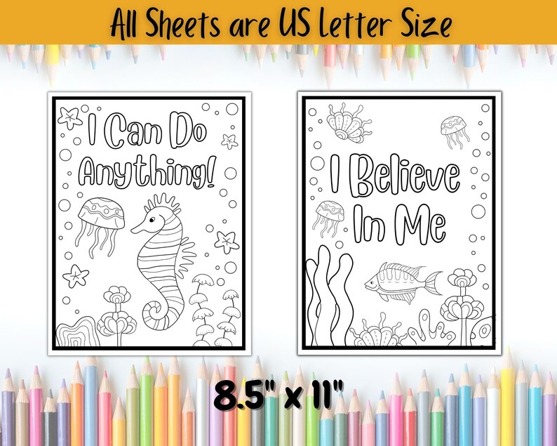Kids Positivity Coloring Pages Affirmation Coloring Positive - Etsy