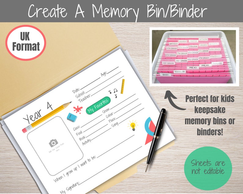 Kids Keepsake, School Memory Book, School Memories, UK Memory Box, UK ...