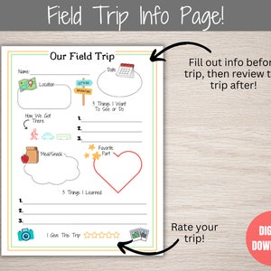 Kids Field Trip Report: Homeschool Activity, Printable Review (PDF) - Etsy