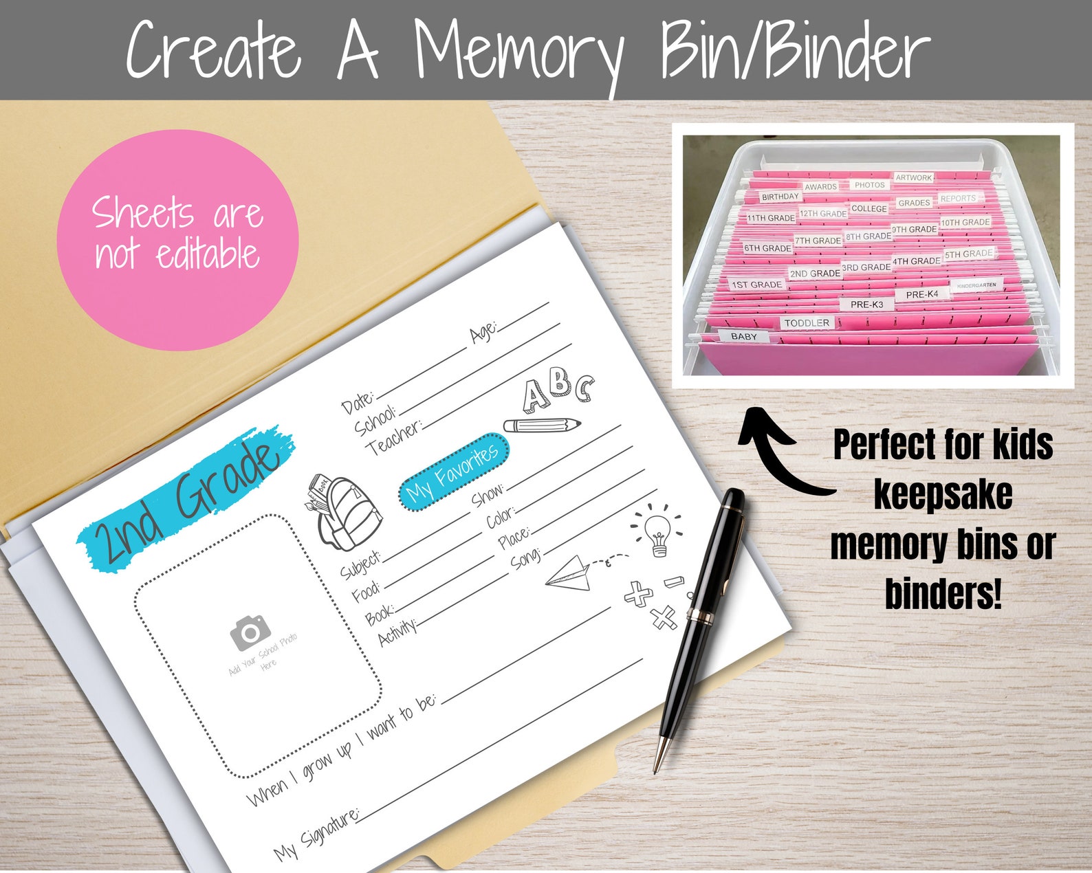 Kids Keepsake Journal, School Memory Book, School Memories, School ...