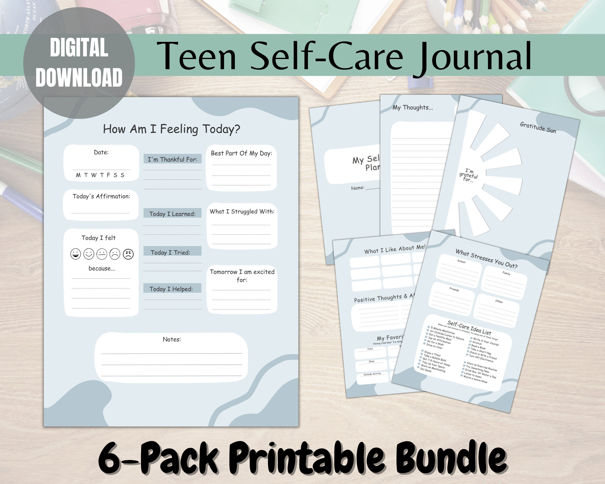 Self-care Journal, Self-love Journal, Mental Health Planner, Kids ...