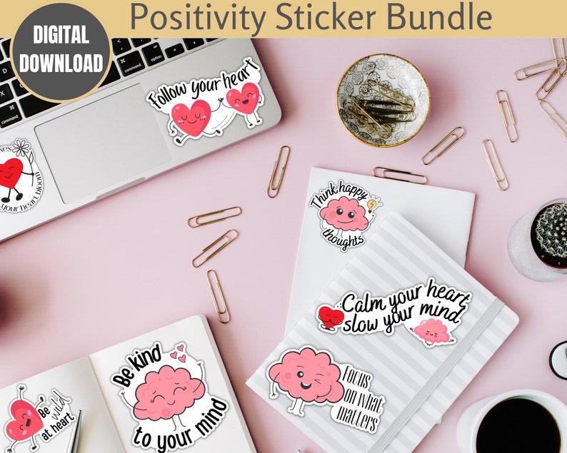 Positivity Stickers, Mental Health Printable Stickers, Cricut Stickers ...