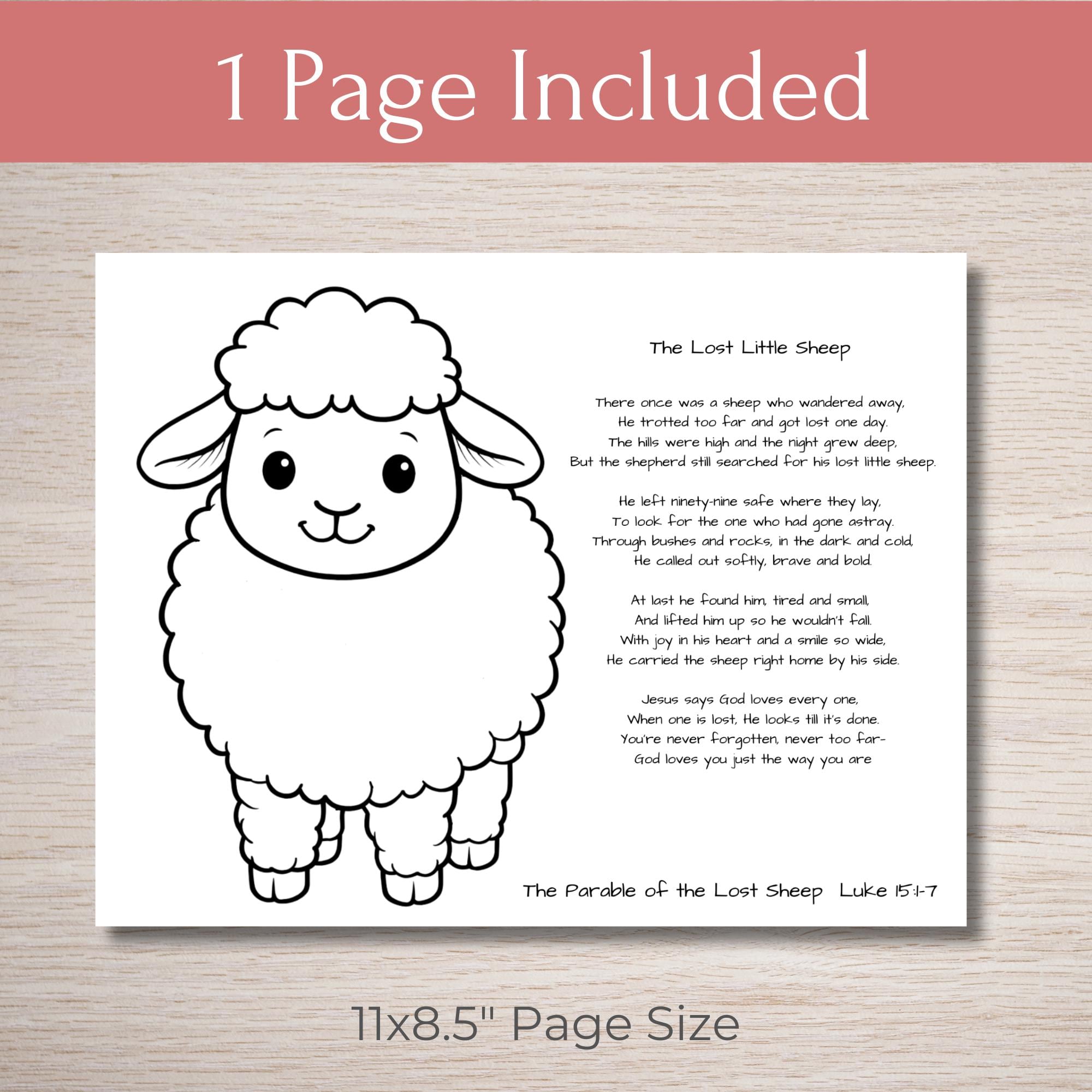 Lost Sheep Kids Fingerprint Craft, the Parable of the Lost Sheep ...