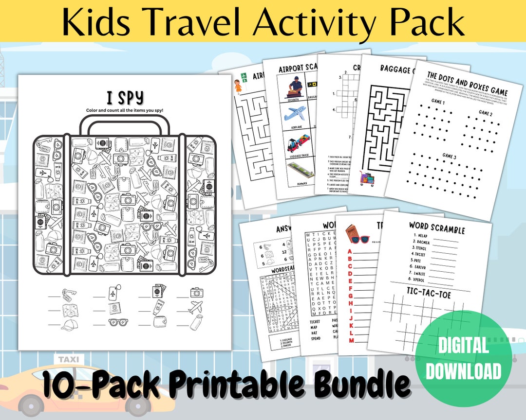 Kids Travel Activity Pack Printable Kids Activities Airplane Activity Kids Travel Activity Pack Printable Kids Activities Airplane Activity