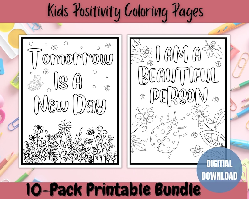Kids Positivity Coloring Pages Affirmation Coloring Positive - Etsy