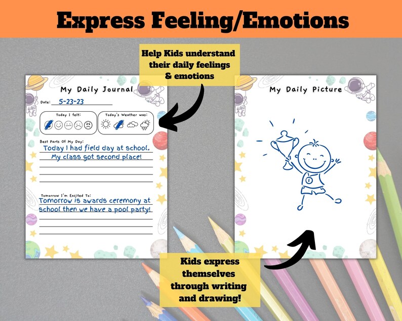 Kids Daily Journal Printable Journal for Kids Diary for - Etsy