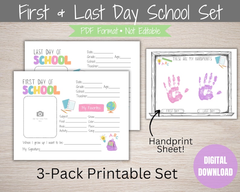 First and Last Day of School Printable, Back to School Questionnaire ...