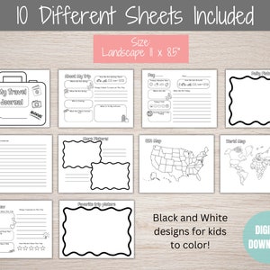 Kids Travel Journal: Printable Vacation Diary, 10-page Set (PDF) - Etsy