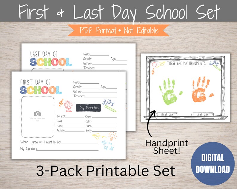 First and Last Day of School Printable, Back to School Questionnaire ...