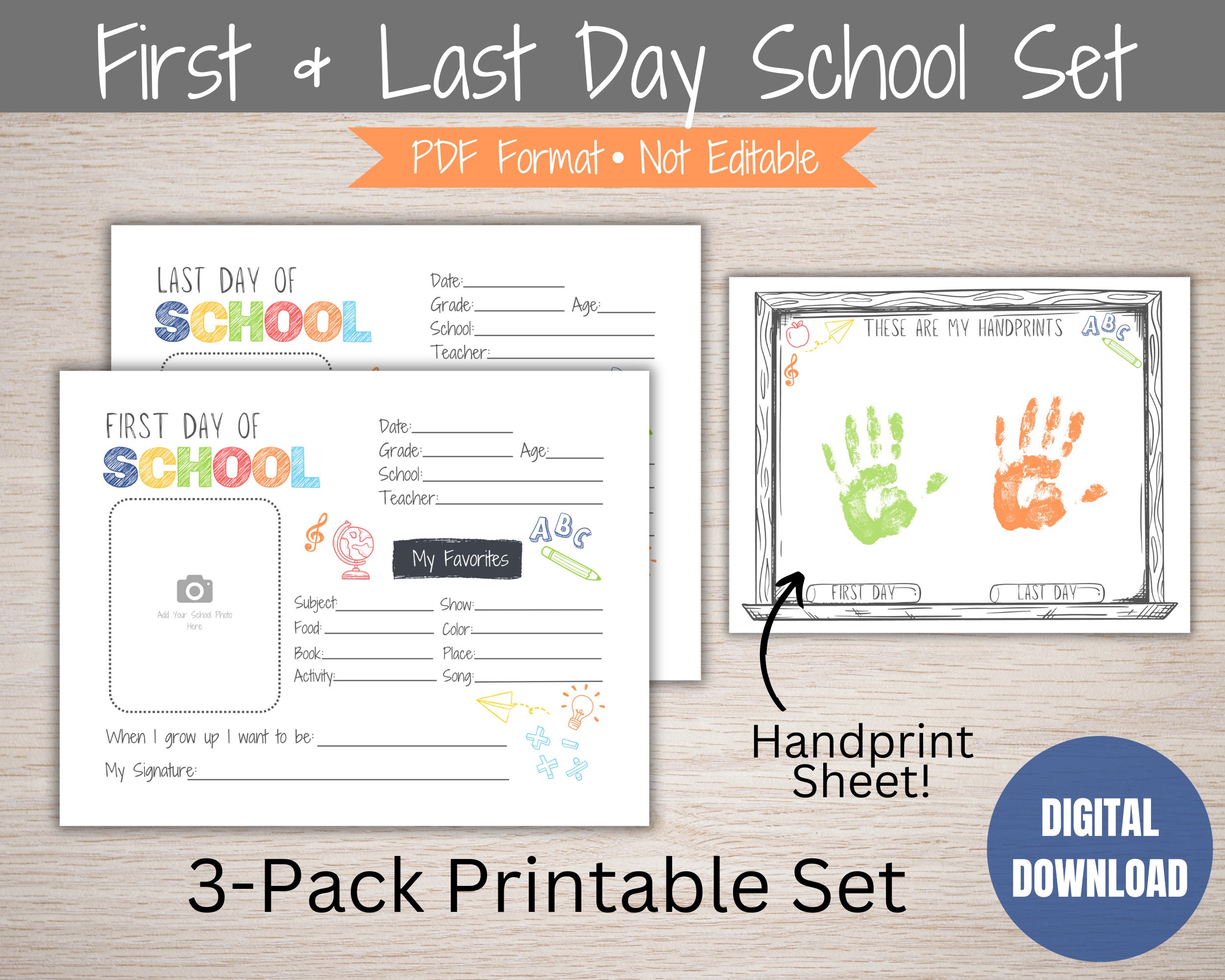 First and Last Day of School Printable, Back to School Questionnaire ...