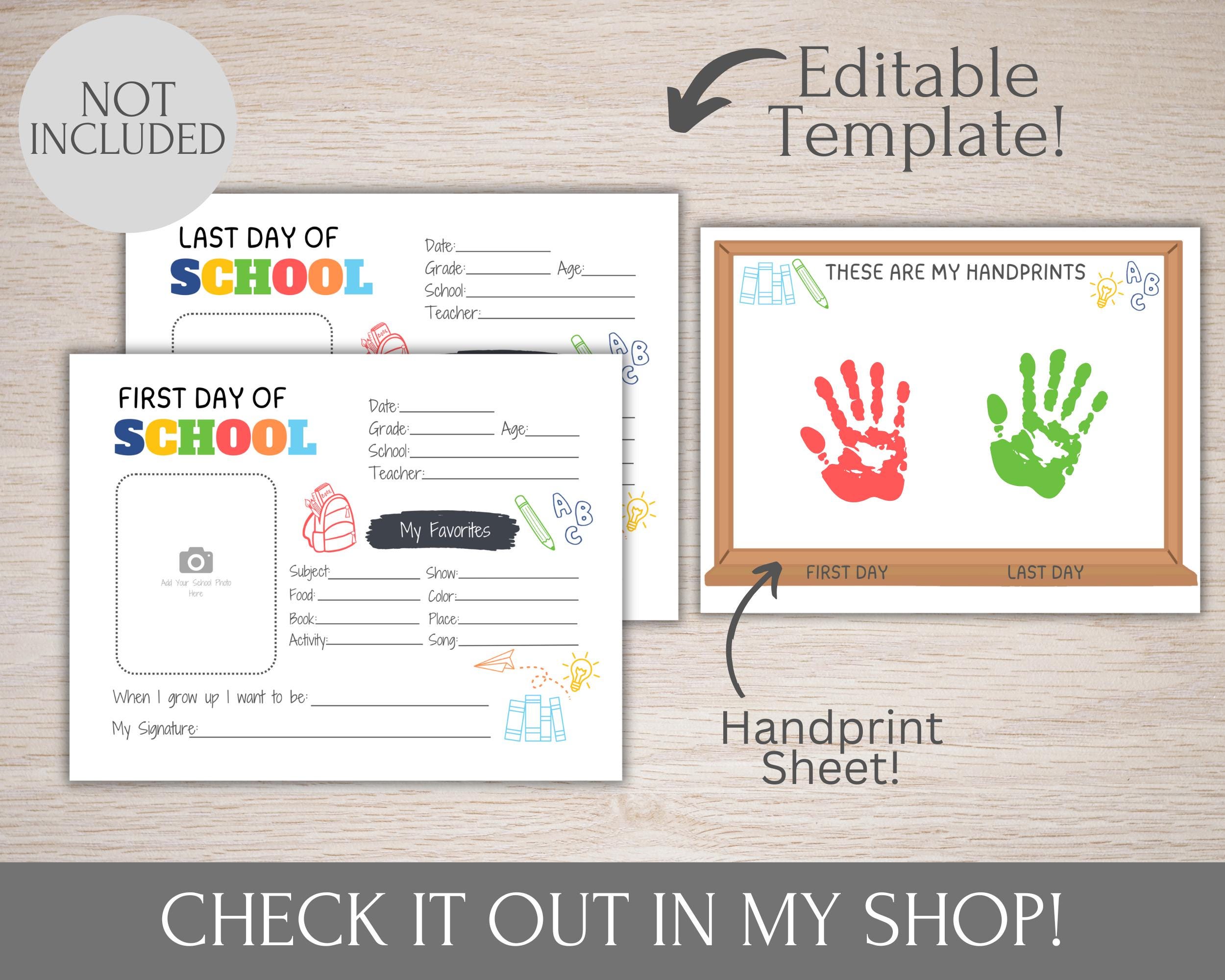 First and Last Day of School Printable, Back to School Questionnaire ...