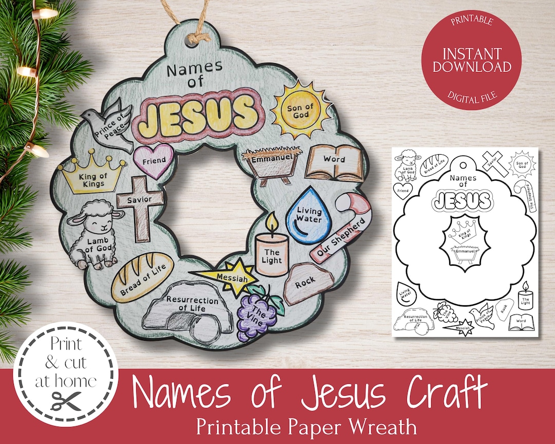 Christmas Names of Jesus Craft for Kids | Christian Christmas Activity ...