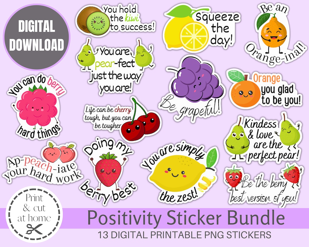 Positivity Stickers, Mental Health Printable Stickers, Cricut Stickers ...