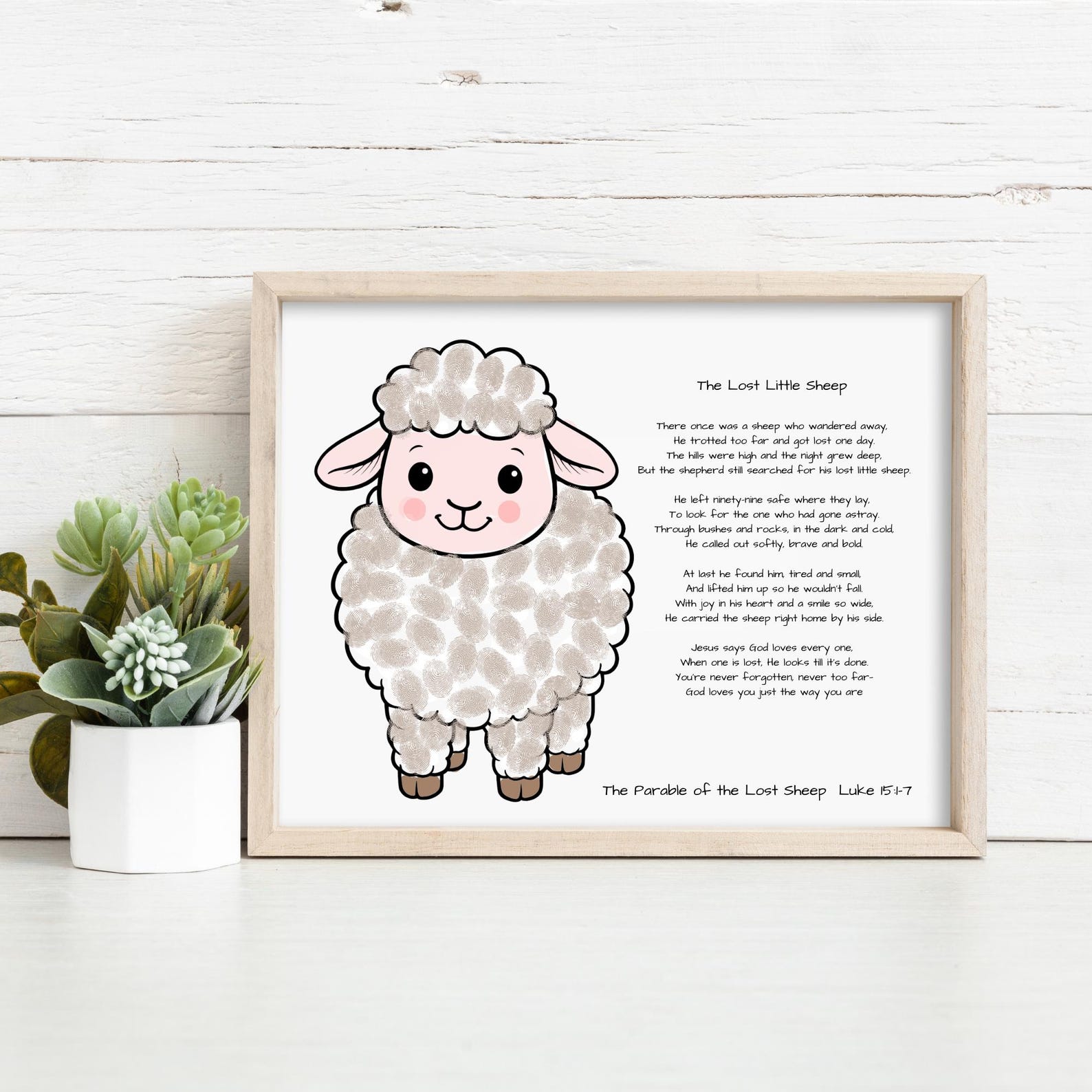 Lost Sheep Kids Fingerprint Craft, the Parable of the Lost Sheep ...