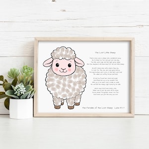 Lost Sheep Kids Fingerprint Craft, the Parable of the Lost Sheep ...