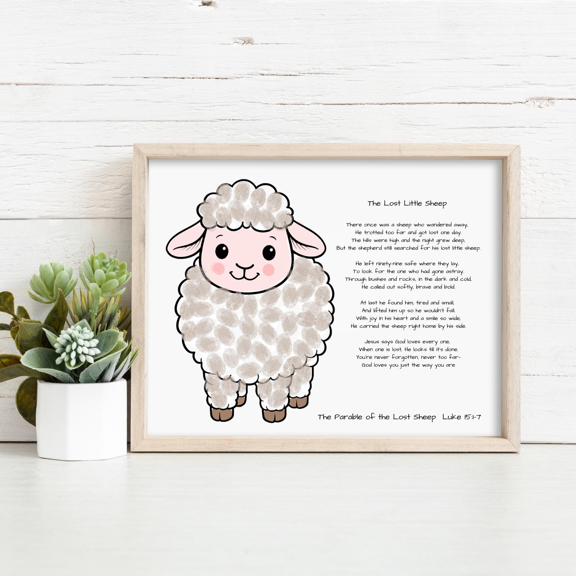 Lost Sheep Kids Fingerprint Craft, the Parable of the Lost Sheep ...