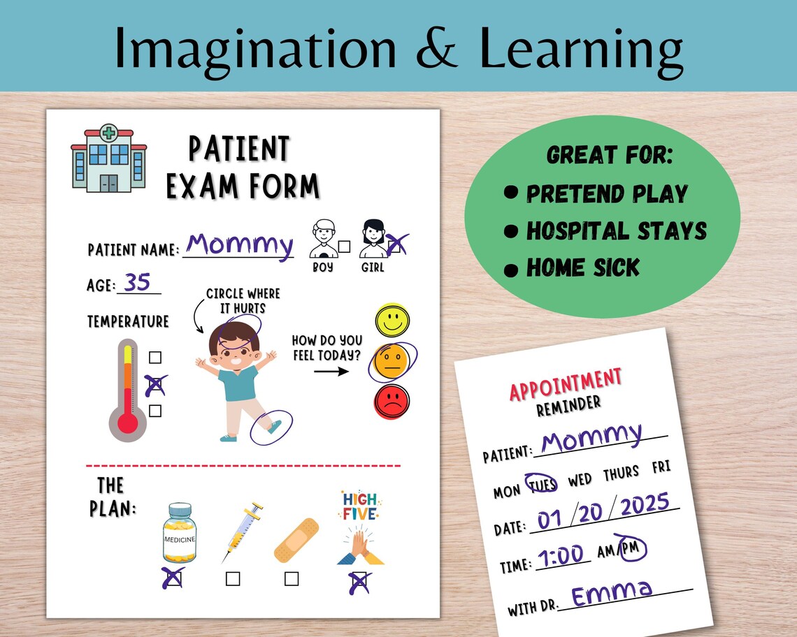 Pretend Play Dr. Activities, Doctor Themed Games, Kids Hospital Sheets ...