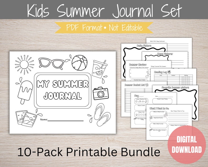 Summer Kids Journal, Summer Camp Journal, Activity Journal, Summer ...