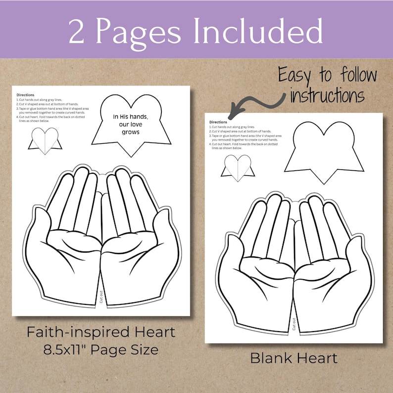 Hearts in Hand Craft, Christian Kids Craft, Christian Craft, Bible ...
