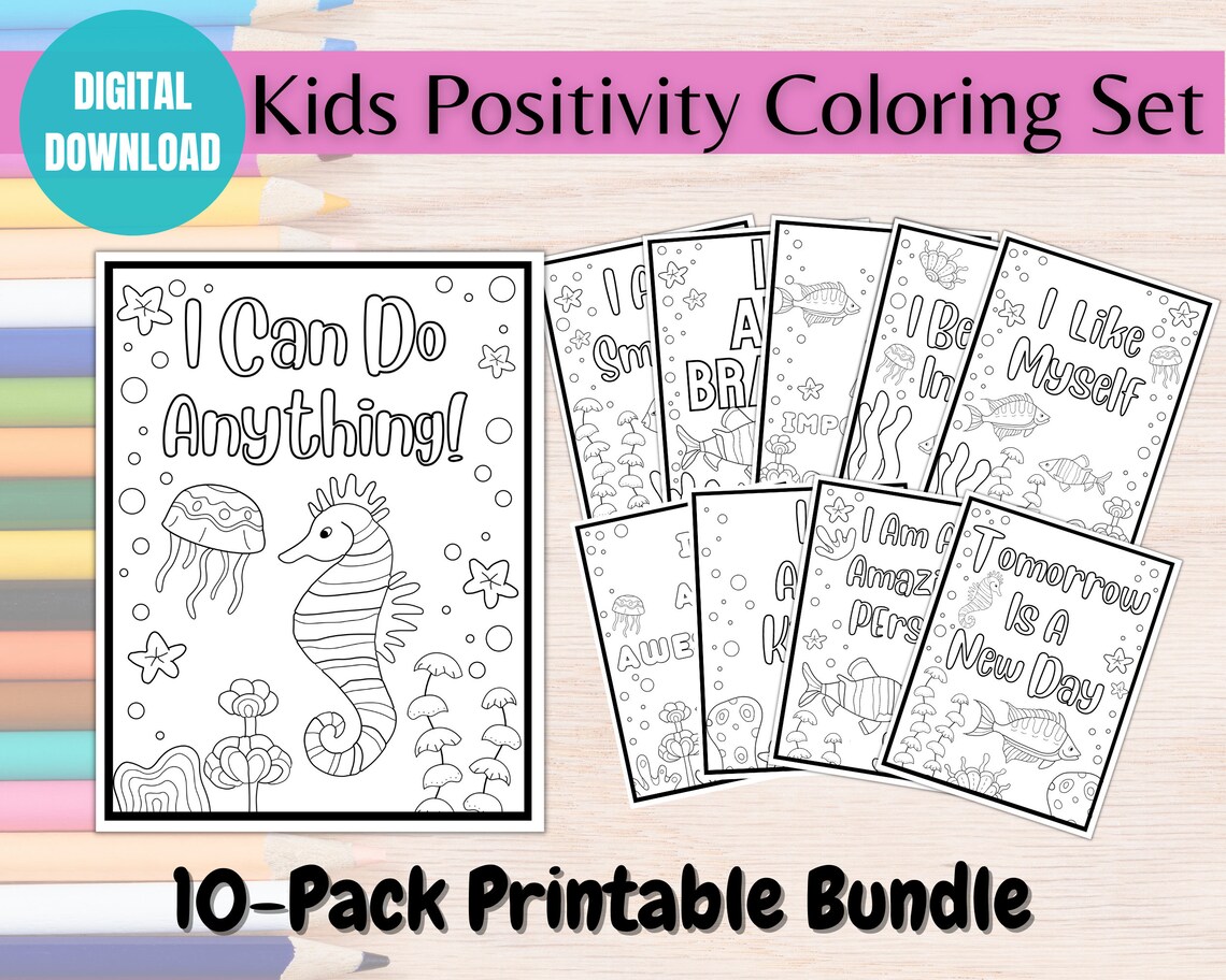 Kids Positivity Coloring Pages, Affirmation Coloring, Positive Mental ...