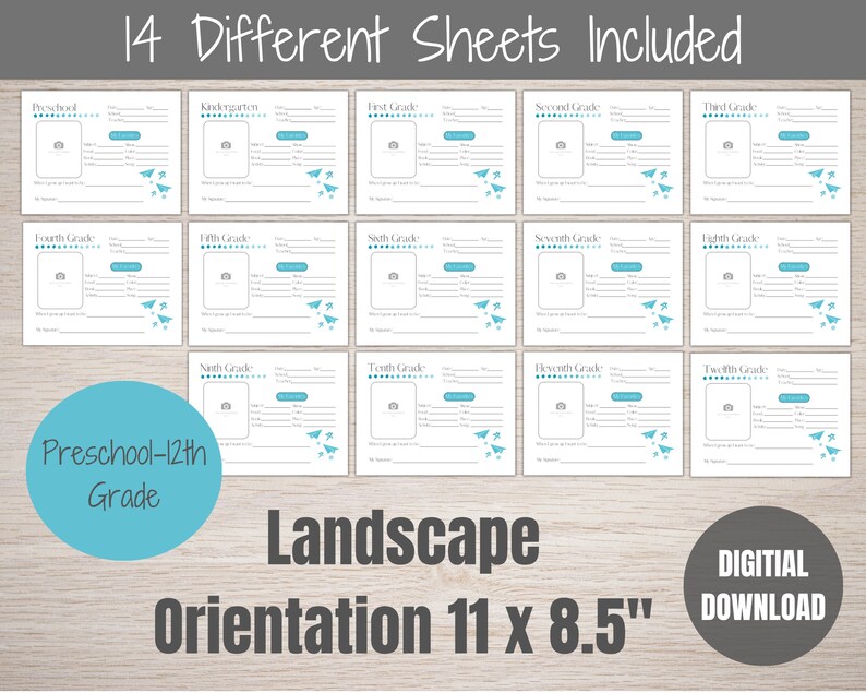 Kids School Memory Journal: Printable Interview Keepsake (preschool ...