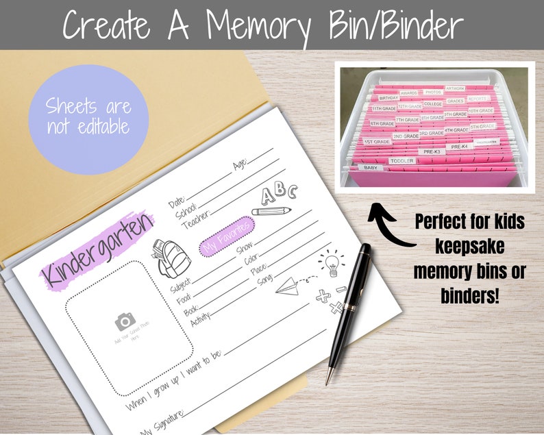 School Memory Interview Printable, Keepsake Journal (digital Download ...
