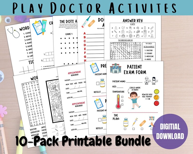 Pretend Play Dr. Activities Doctor Themed Games Kids - Etsy