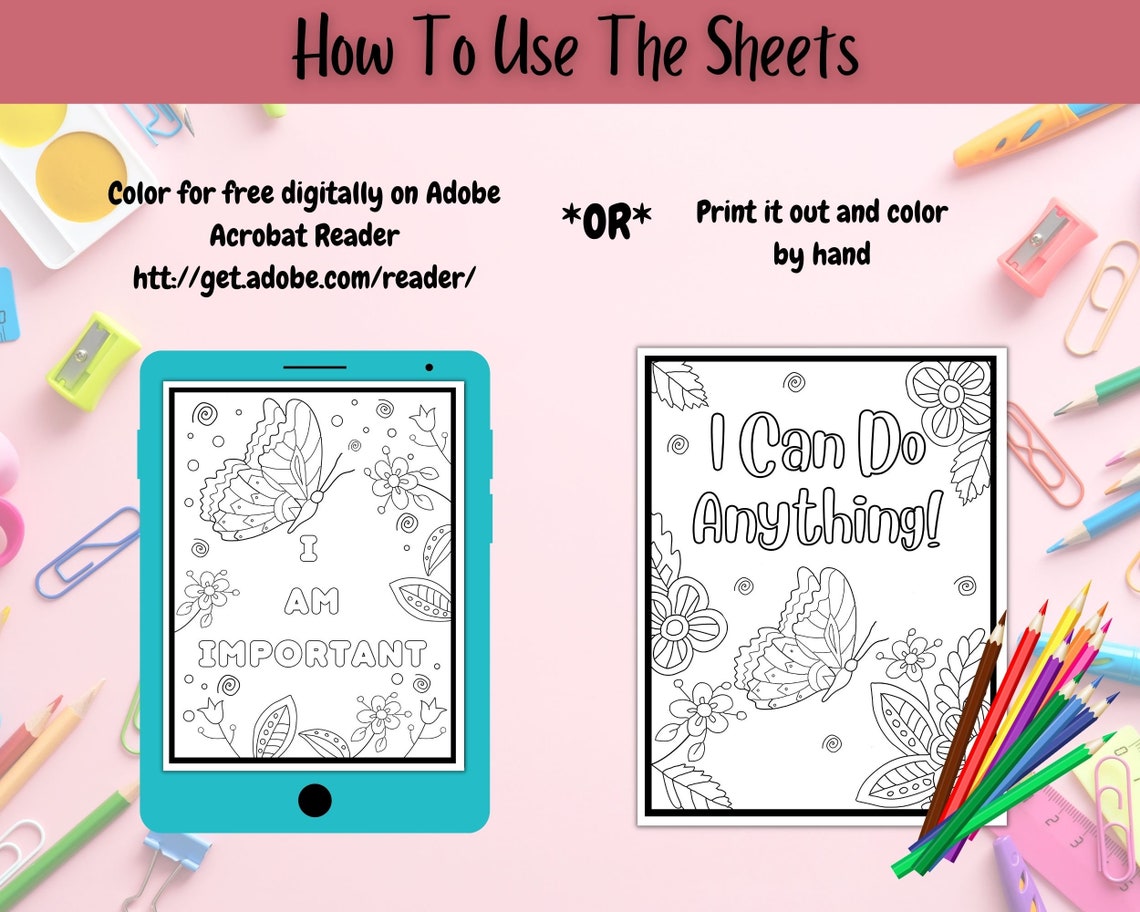Kids Positivity Coloring Pages Affirmation Coloring Positive - Etsy