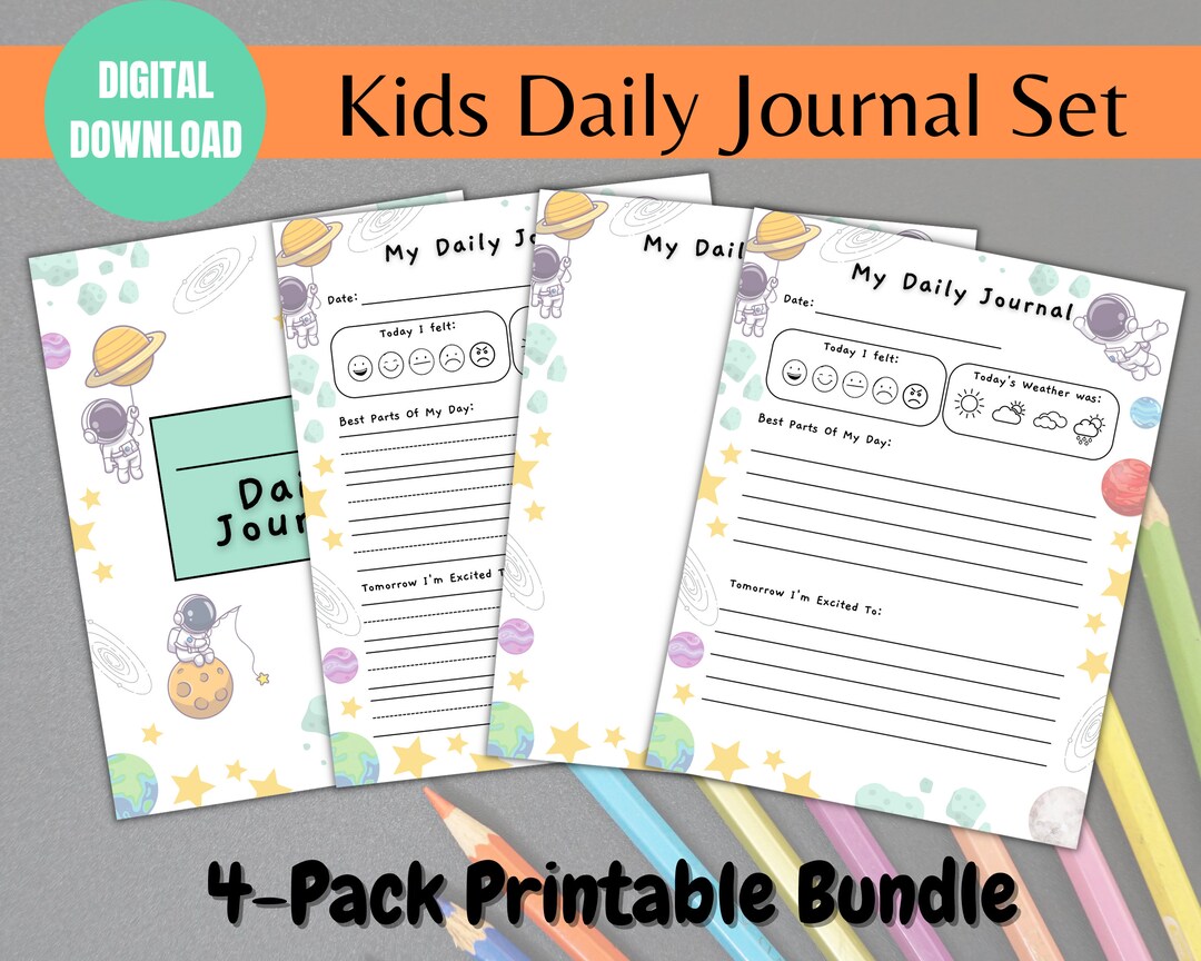 Kids Daily Journal Printable, Journal for Kids, Diary for Children ...